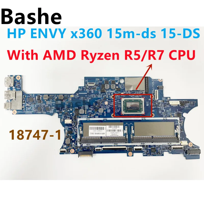 For HP ENVY x360 15M DS 15 DS laptop motherboard 18747 1 With AMD Ryzen ...