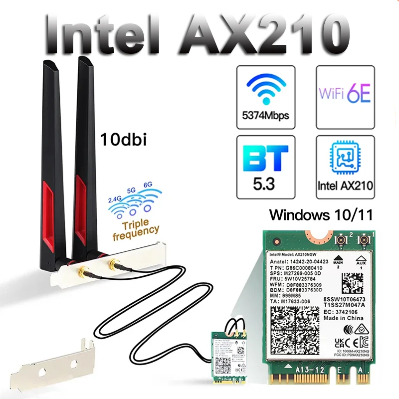 Intel-AX210-Adaptador-de-cart-o-WiFi-para-PC-2-em-1-Kit-Desktop ...