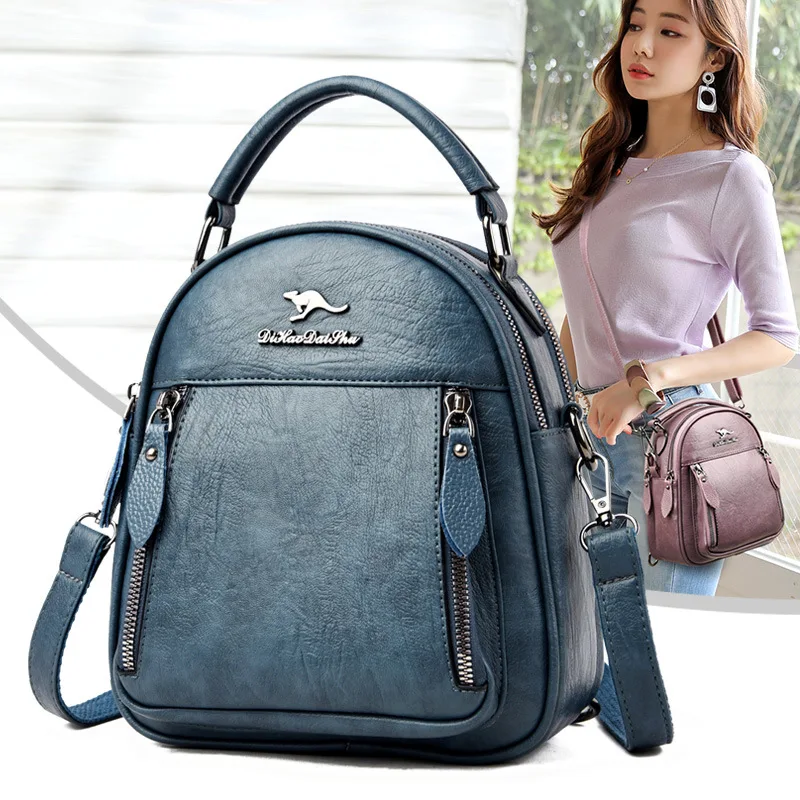Mini-Leather-Backpacks-For-Women-Multifunction-Travel-Backpack-Kangaroo ...