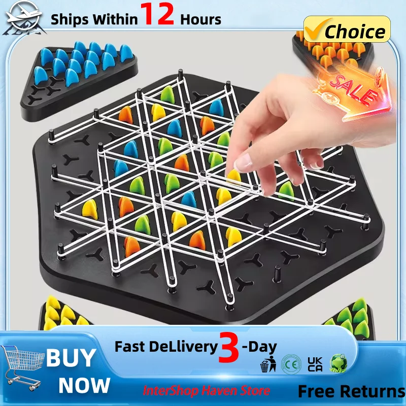 New-Geometry-Chain-Chess-Puzzle-Triangle-Chess-Desktop-Game-Rubber-Band ...