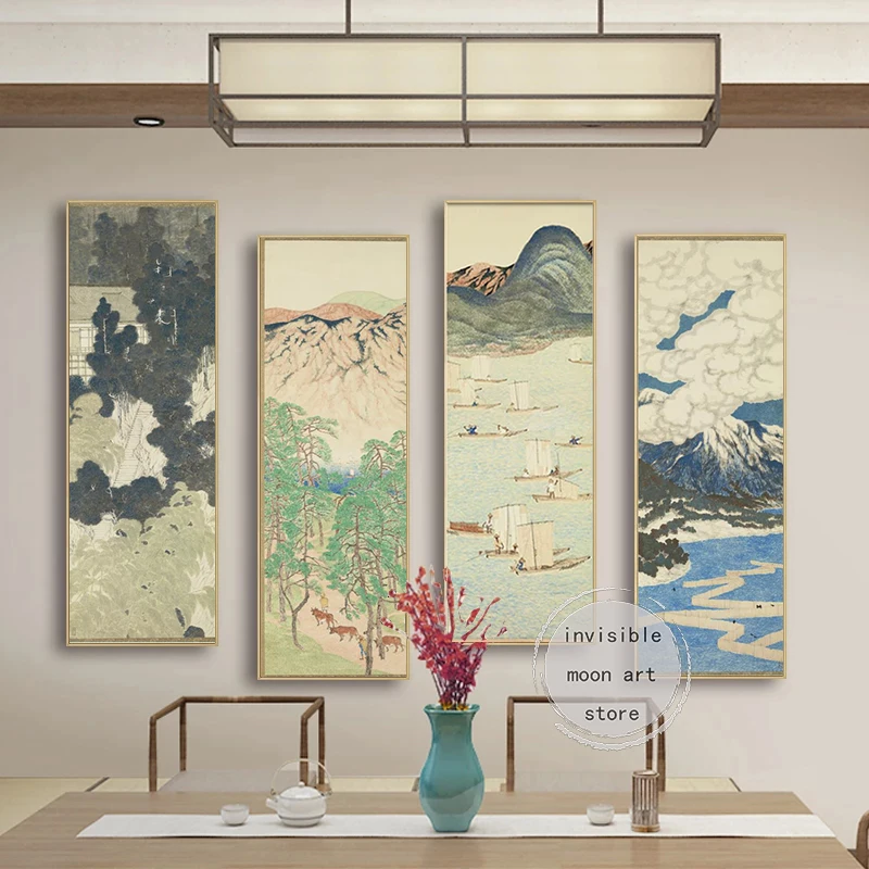 Retro-Japanese-Famous-Ukiyoe-Eight-Sights-of-Omi-Art-Poster-Canvas ...