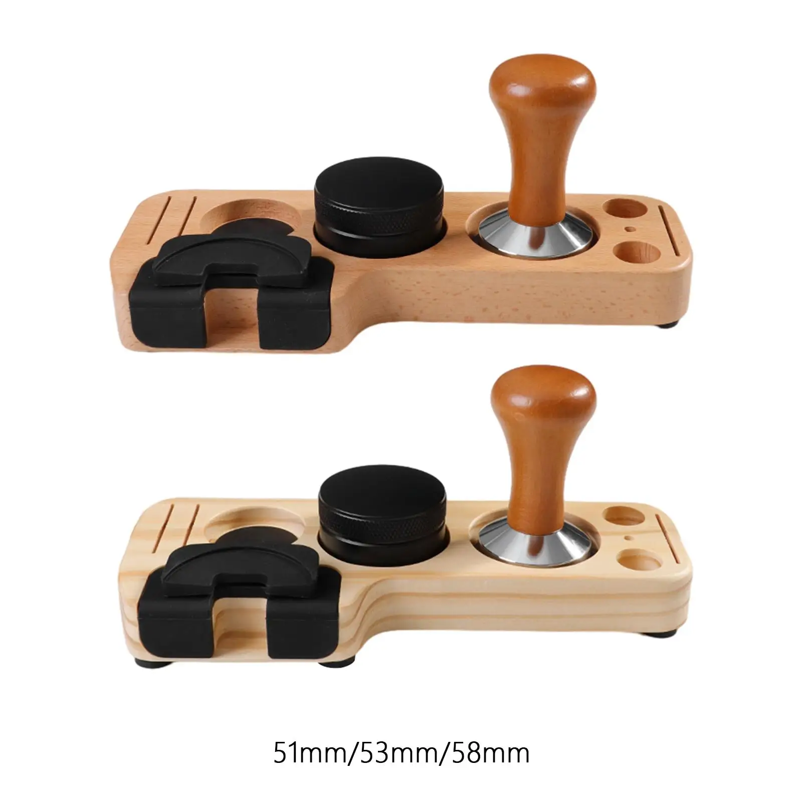 Espresso-Tamping-Stand-Set-Barista-Tool-Wood-Coffee-Filter-Tamper ...