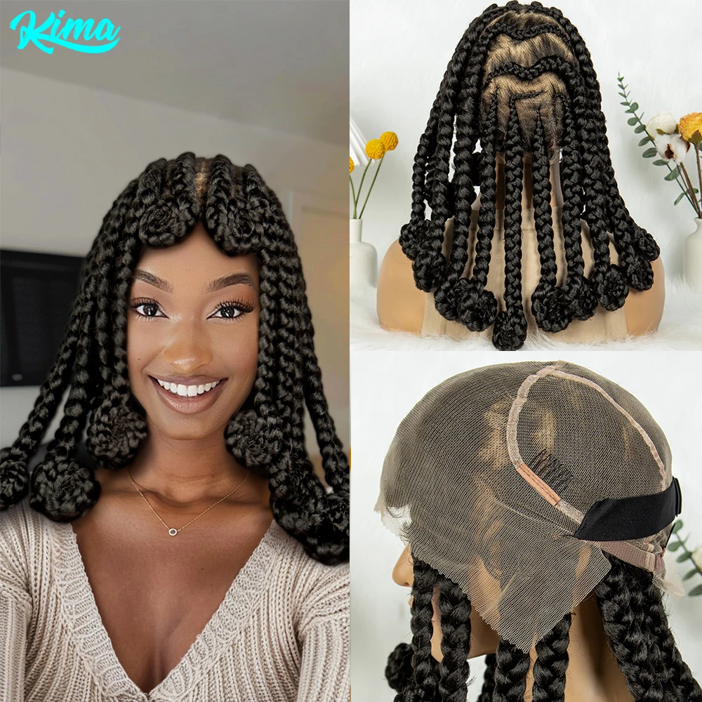 Kima-Synthetic-Bantu-Cornrow-Braided-Wig-Full-Lace-14-inch-Trible-Bob ...