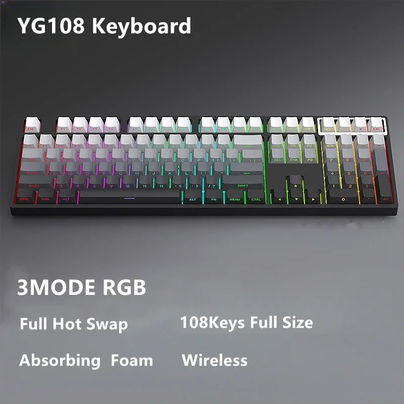 MATHEW-TECH-YG108-Mechanical-Keyboard-100-108-Keys-3Mode-RGB-Mechanical ...