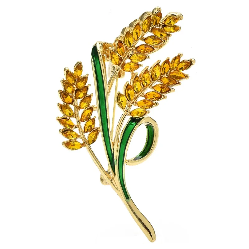 Wuli-baby-Rhinestone-Wheat-Brooches-For-Women-Beauty-Yellow-Grain-Food ...