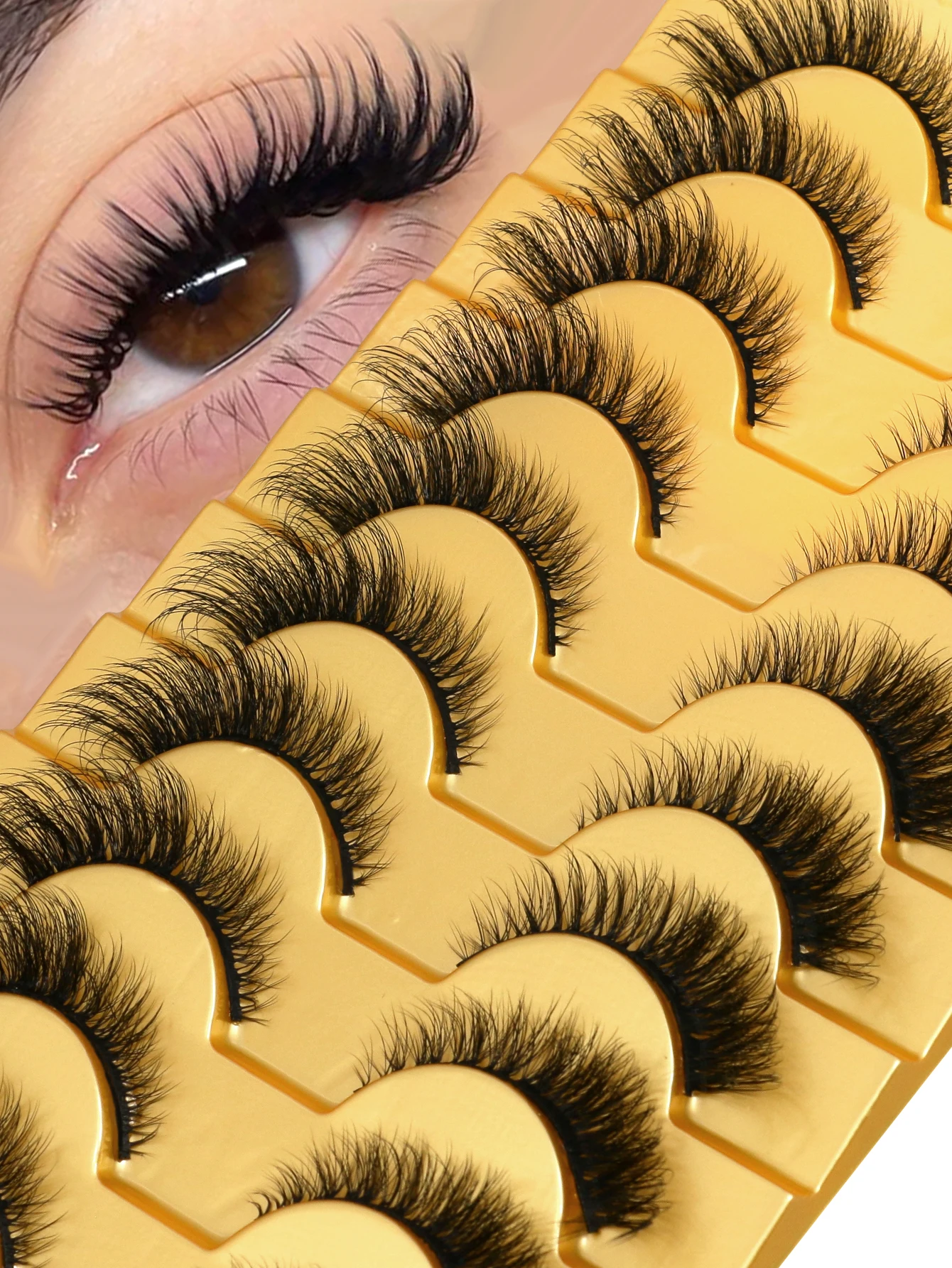 GROINNEYA-Cat-Eye-Lashes-Faux-Mink-Eyelashes-Winged-End-Eye-Elongated ...