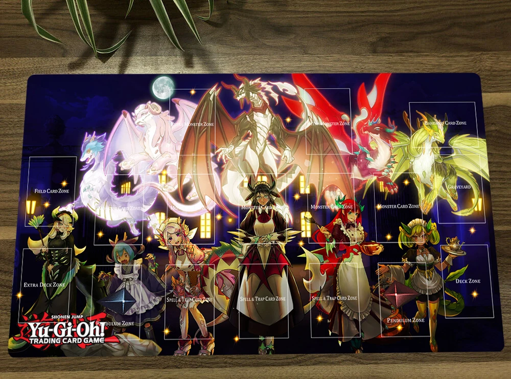 YuGiOh-OCG-Duel-Playmat-Dragonmaid-Deck-TCG-CCG-Mat-Trading-Card-Game ...