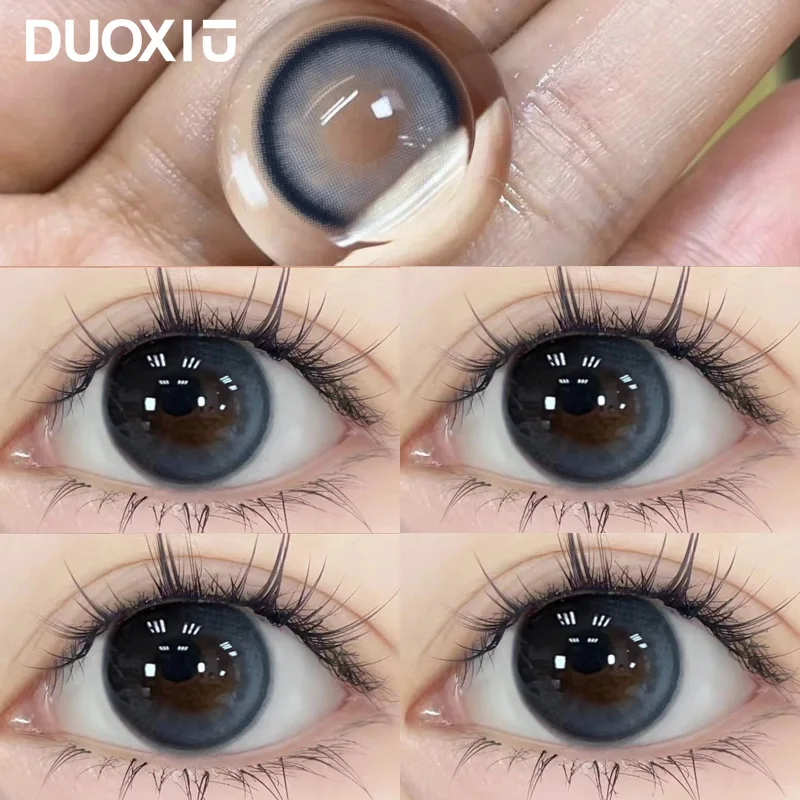 DuoXiu-1-Pair-Blue-Eyes-Natural-Color-Contact-Lenses-with-Myopia-Brown ...