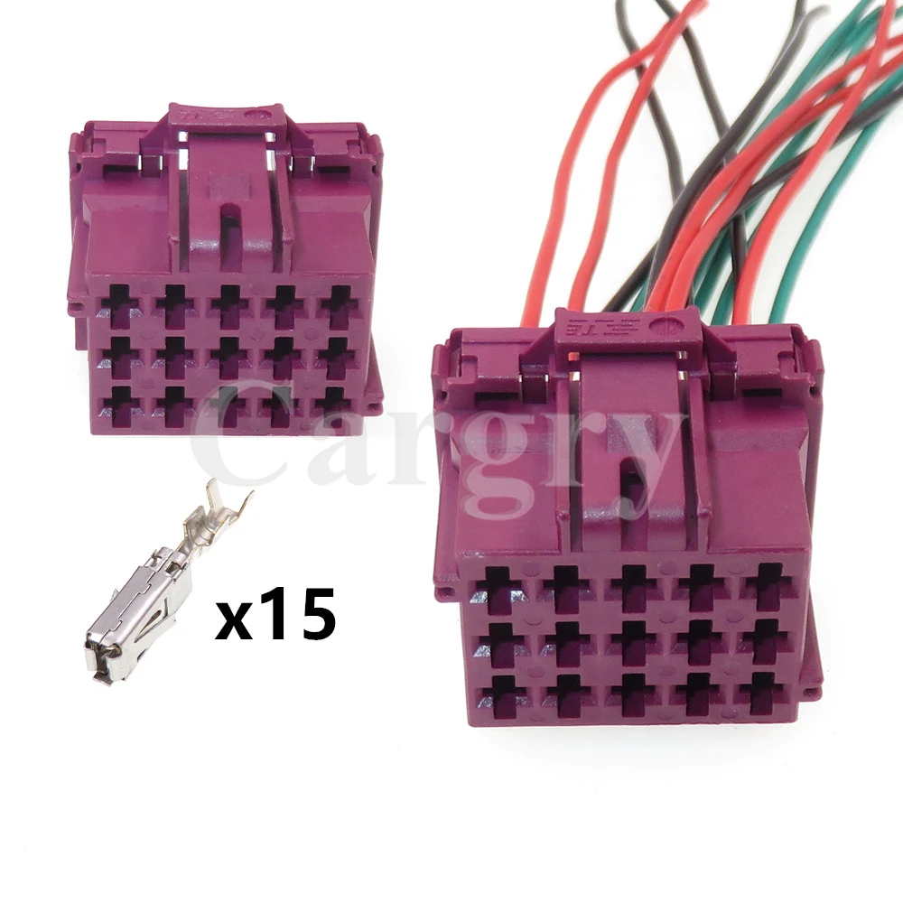 1 Set 15P 8-968973-1 Automobile Audio Amplifier Electric Wire Socket AC ...