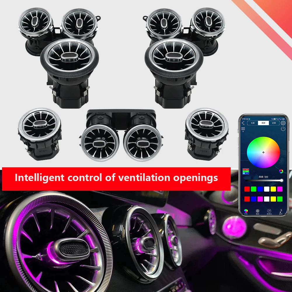 7pcs-Interior-Ambient-Light-64-Colors-For-Mercedes-Benz-C-Class-W205 ...