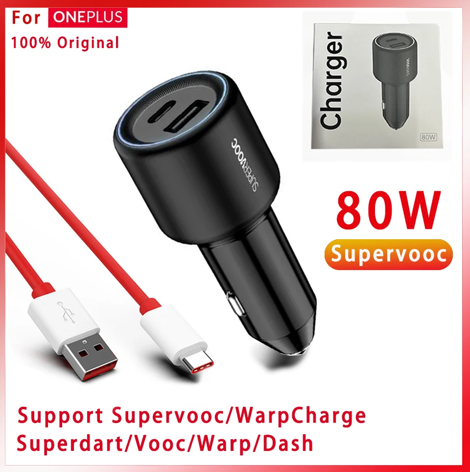 100% Original Oneplus 80w Supervooc Car Charger Super Fast Charging ...