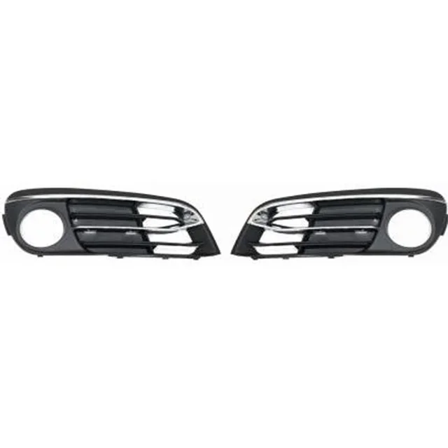 Pair-Front-Bumper-Fog-Light-Chrome-Grill-Trim-For-BMW-F10-F11-520i-525d ...