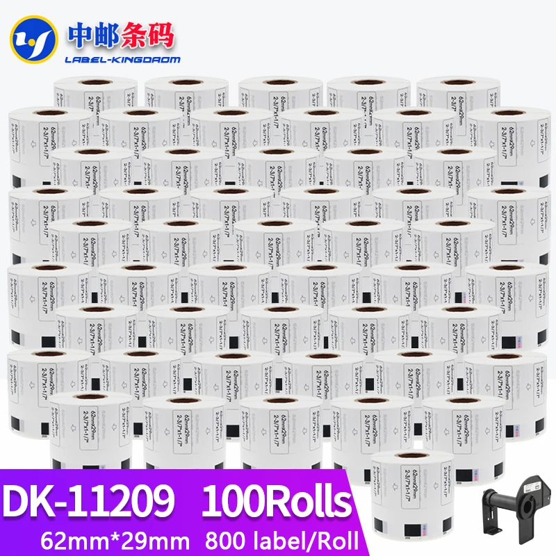 100-Rolls-Compatible-DK-11209-Label-62mm-29mm-Die-Cut-Work-for-Brother ...
