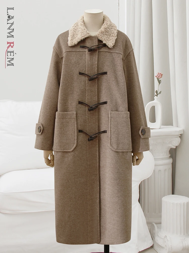 LANMREM-Korean-Woollen-Coat-For-Women-Retro-Single-Breasted-Long ...