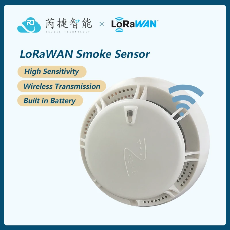 Rejeee LoRaWAN Smoke Detector, Fire Alarm Detector, Buit in Battery ...