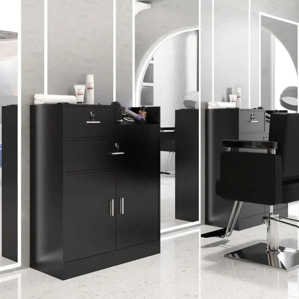 Salon Storage Station Cabinet Locking Drawer, Beauty Barber Salon ...