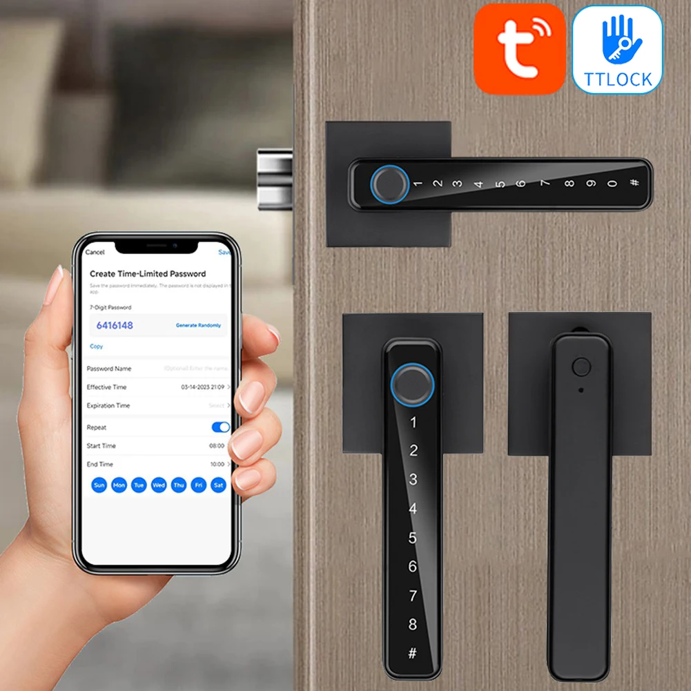 TUYA-TTLOCK-Biometric-Fingerprint-Smart-Door-Lock-Password-Electronic-Lock-Keyless-Entry-Door ...