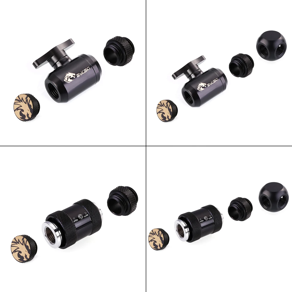 Bykski Valve Kit Drain Push Water Combination Ball G1/4" Computer Case ...