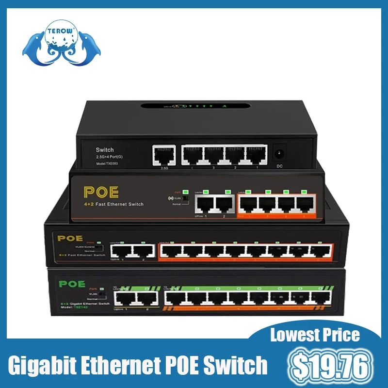 4 Port Ethernet Gigabit Switch | 4 Port Poe Gigabit Switch | 100mbps 4 ...