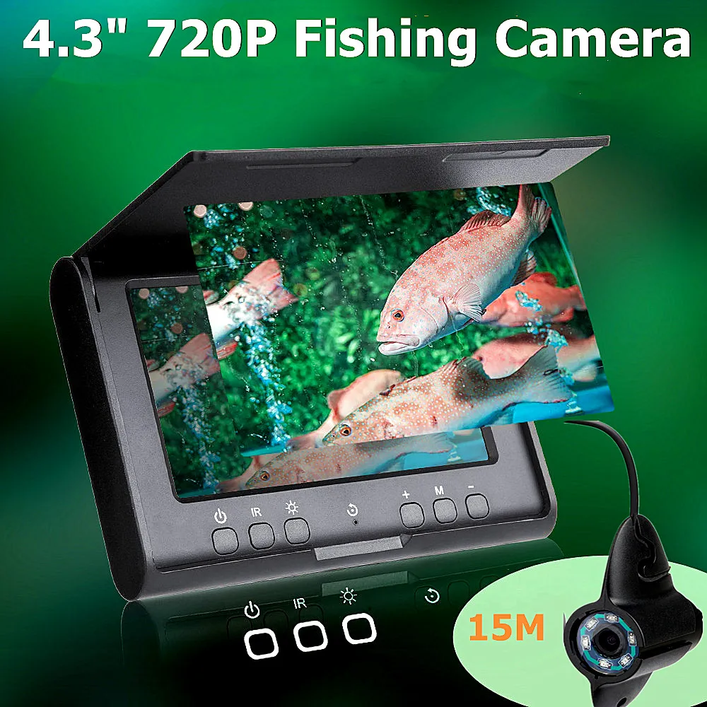 Underwater camera for fishing fish finder 720P HD 4.3 INCH IR LED Night ...
