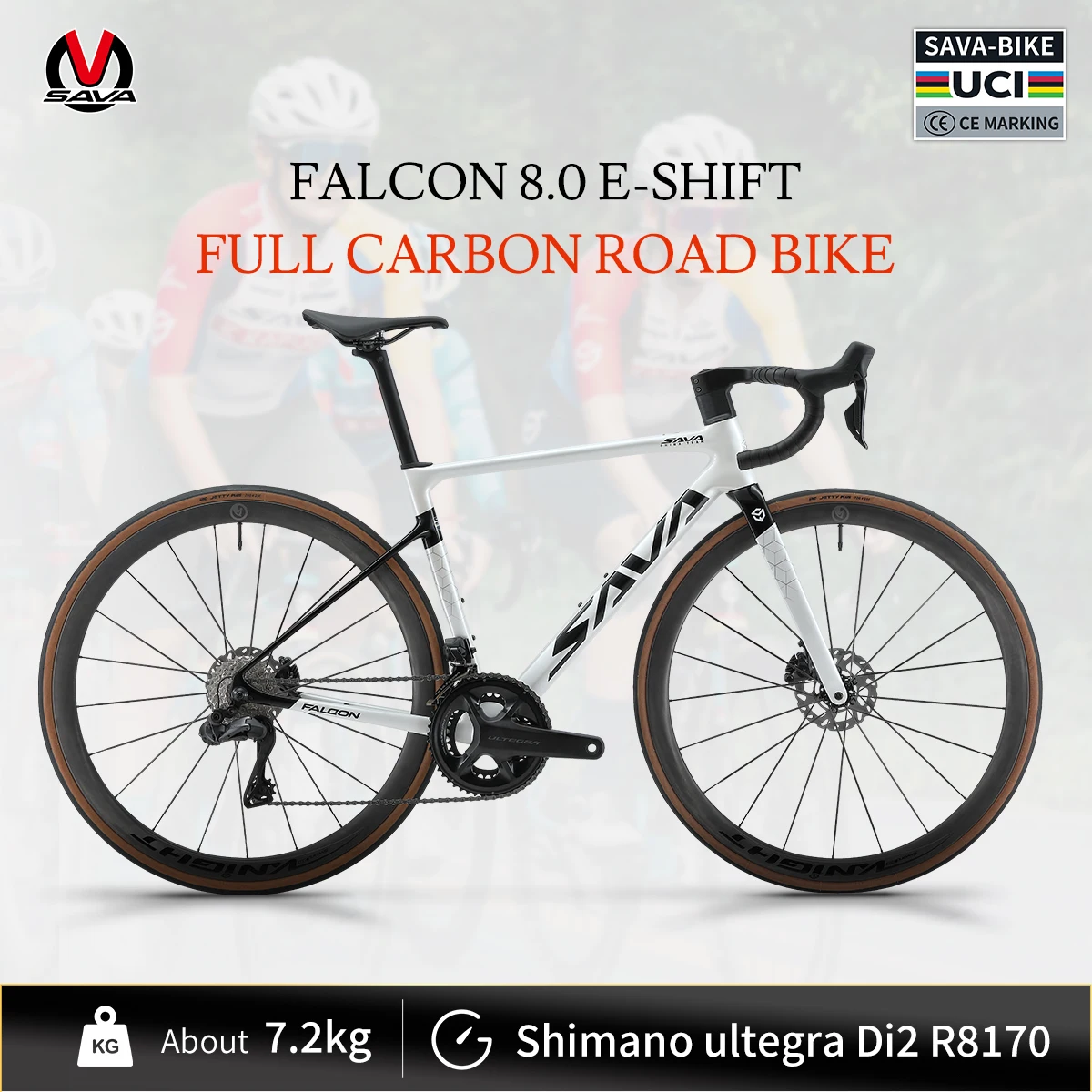 SAVA Premium Full Carbon Fiber Electronic Shift Road Bike 24 Speed Road ...