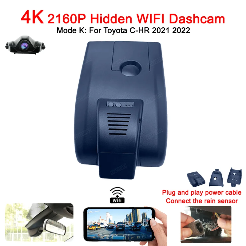 For Toyota C-hr 2021 2022 Front And Rear 4k Dash Cam For Car Camera ...