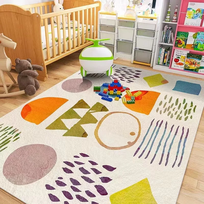 Cute Cartoon Bedroom Decor Bedside Carpet Large Area Children Room ...