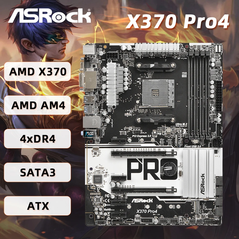 Asrock-motherboard-x370-pro4-ddr4-atx-amd-para-ryzen-5-2500x2600 ...