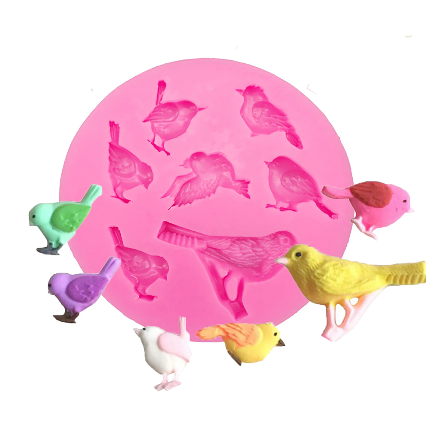 Birds Silicone Fondant Molds Cake Decorating Tools Candy Resin Clay ...