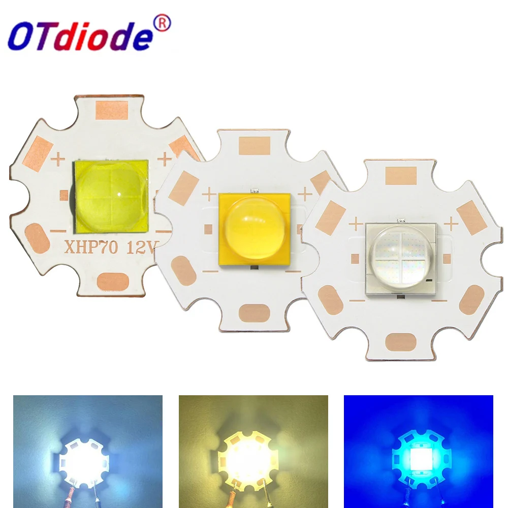 XHP70.2 High Power 7070 LED DC3V/6V/12V Chip Ceramic Bracket Bead 20W ...