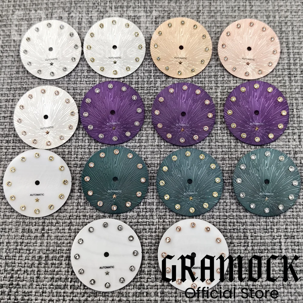 GRAMOCK 24.5mm De Ville Watch Dial With Diamond Index Star Decoration ...