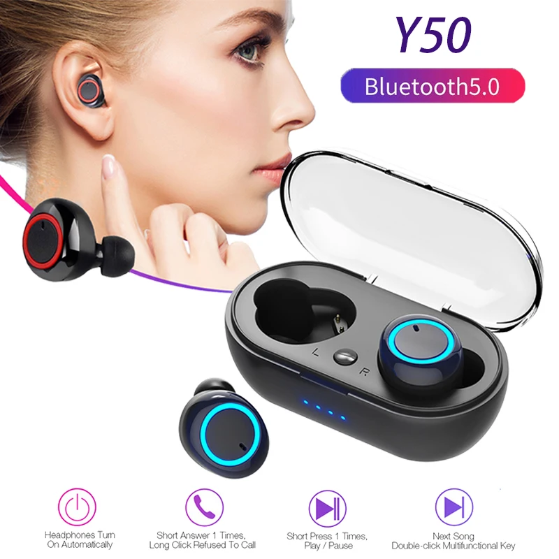 Y50-Wireless-Bluetooth-Earphone-5-0-TWS-Headset-Touch-Control-Earbuds ...