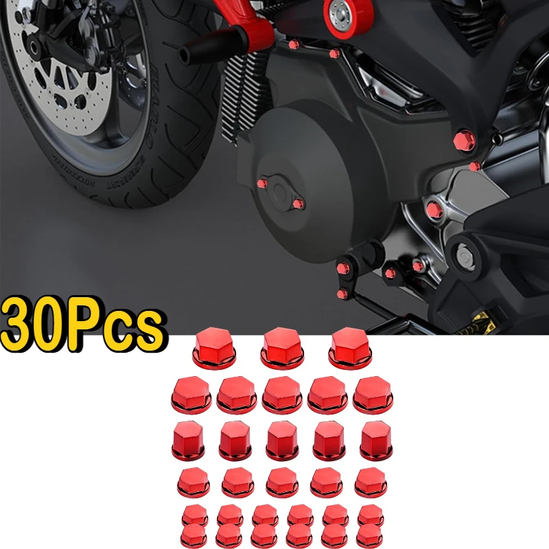 30Pcs Motorcycle Nut Motorbike Screw Cover,3 Sizes Decoration ...