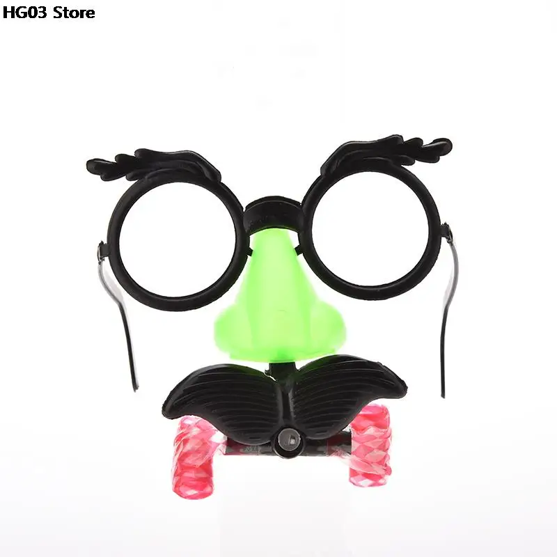 Funny Clown Glasses Costume Ball Round Frame Red Nose Whistle Mustache ...