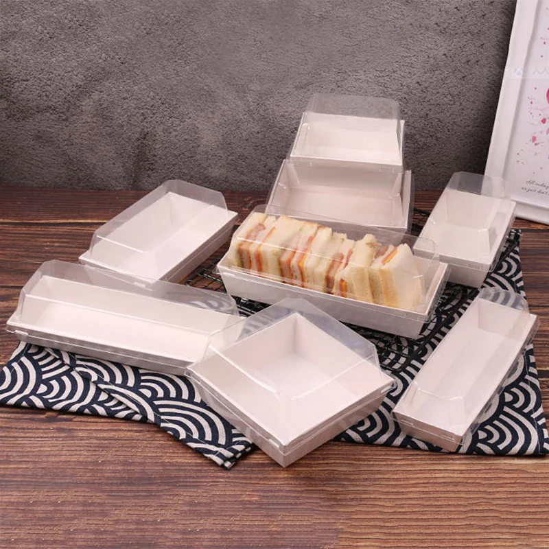 20pcs Lunch Box Bento Food Packaging Box Rectangular Sandwich Wrapping ...