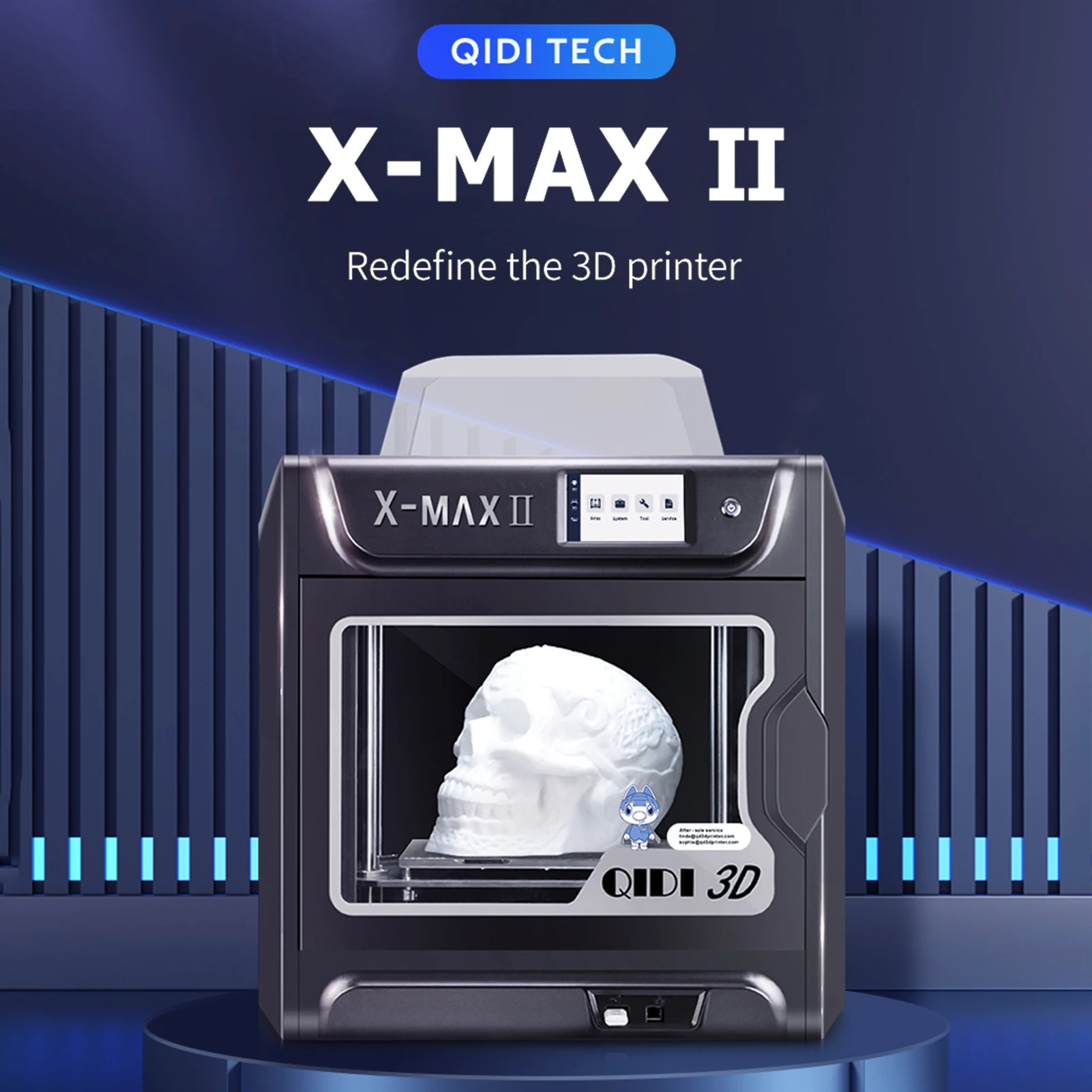 QIDI-TECH-X-MAX-II-Industrial-Grade-3D-Impressora-Tamanho-300x250x300mm ...
