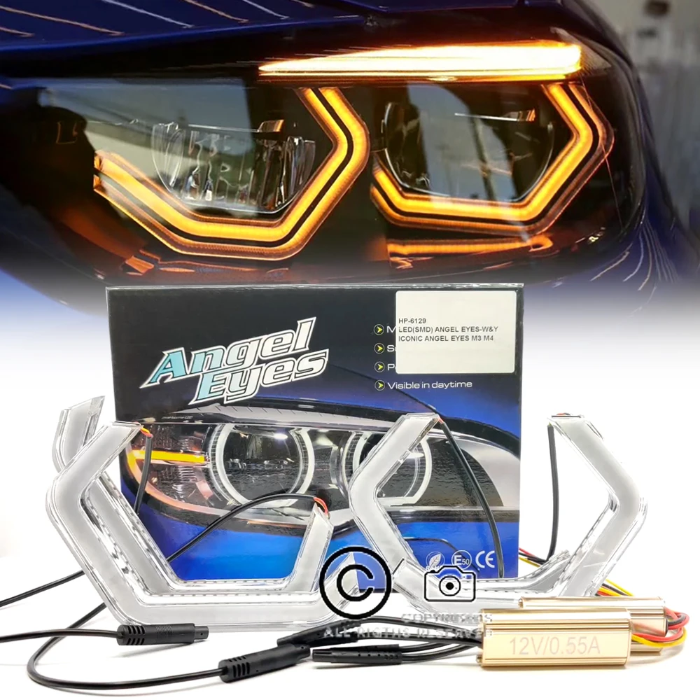 4Pcs-M4-Iconic-Style-LED-Crystal-Angel-Eye-Kit-Eyes-Kits-For-BMW-E46 ...