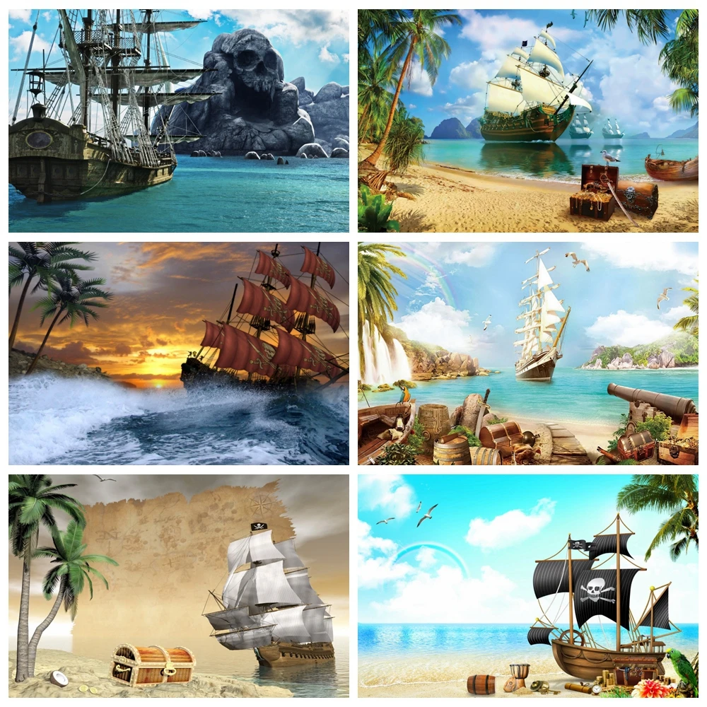 Pirates-Island-Backdrop-Ship-Cruises-Caribbean-Sea-Ocean-Rock ...