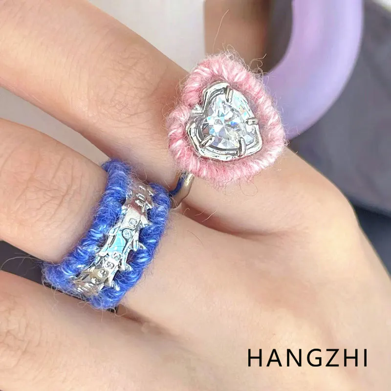 HANGZHI-Anillo-de-punto-de-lana-creativo-para-mujer-y-ni-a-anillo ...