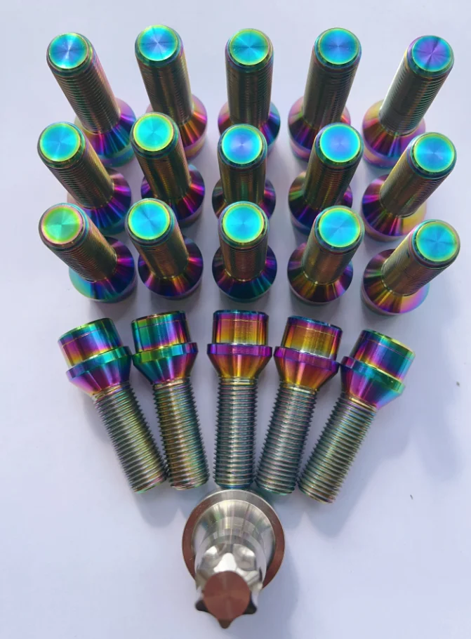 10sets 200pcs Gr.5 Titanium Wheel Screw Lug Bolt M14*1.5*28-35mm Torx ...