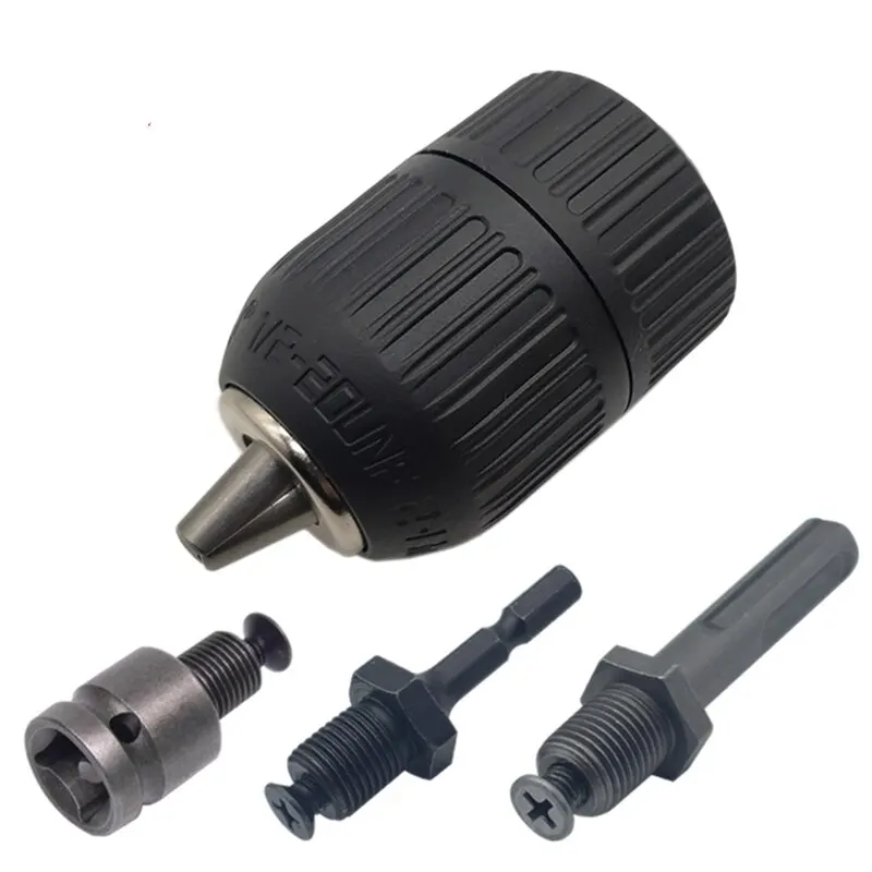2 13mm Precise Keyless Drill Chuck Converter Hexagonal Handle Extension ...