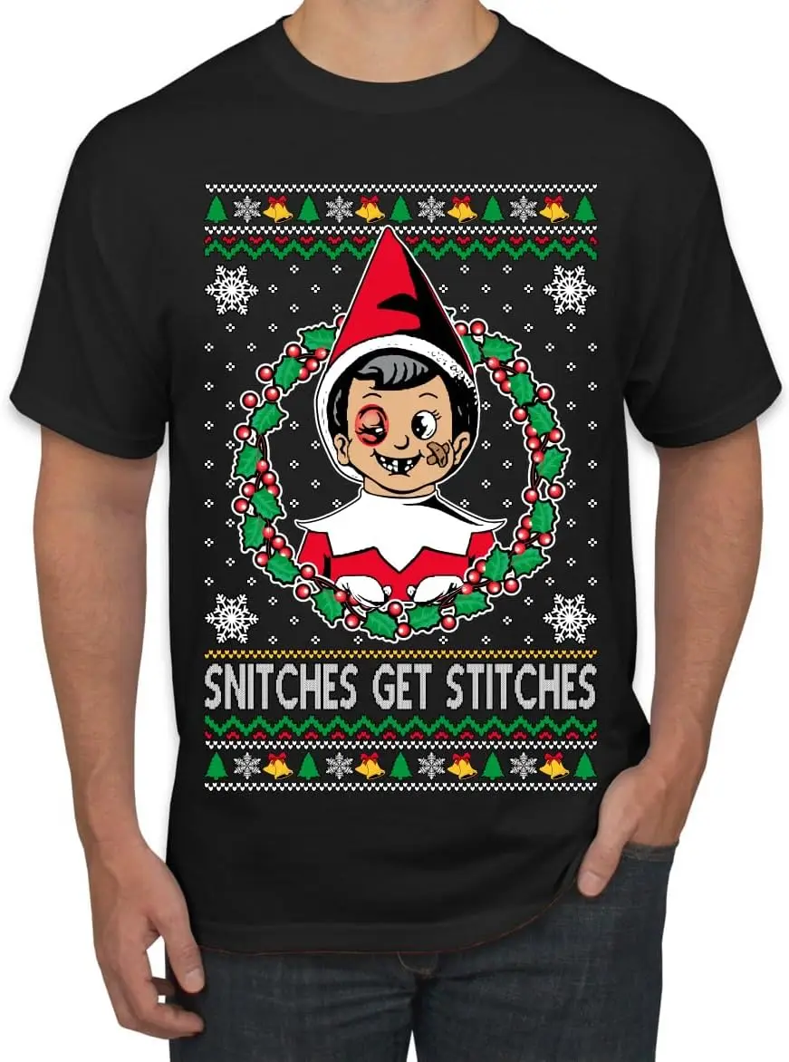 Snitches-Get-Stitches-Meme-Elf-On-A-Ugly-Christmas-Sweater-Men-s-T-Shirt.jpg