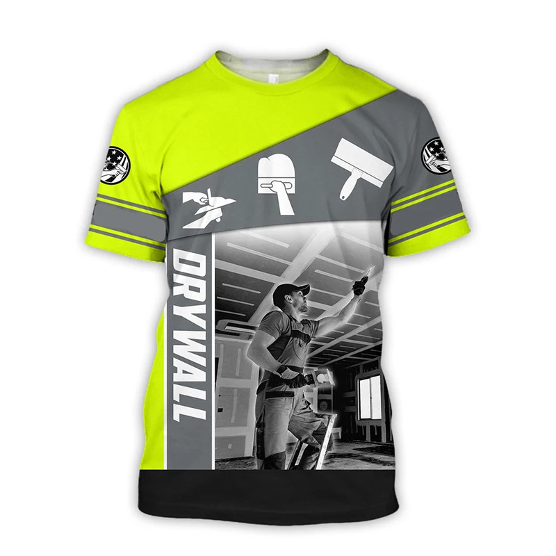 Drywall-Finisher-Graphic-Mens-T-Shirts-For-Men-Clothing-Summer-3D ...