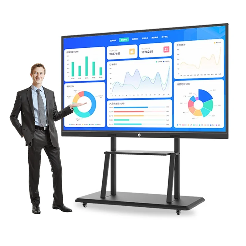 65 75 86 100 110 Inch Digital Interactive Board Classroom Flat Panel ...