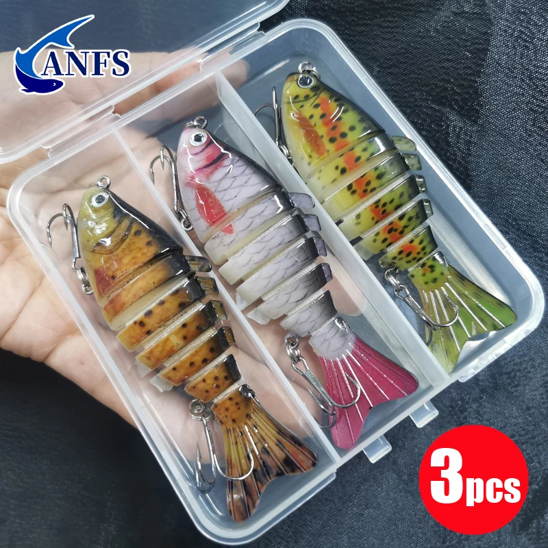 3pcs Sinking Fishing Lures Multi Jointed Swimbait Bionic Artificial ...