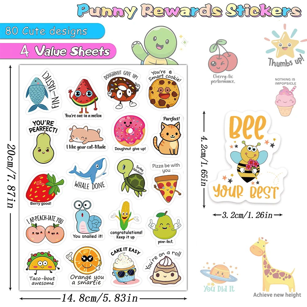 Punny Motivational Stickers For Students 400 PCS Punny Rewards Stickers ...
