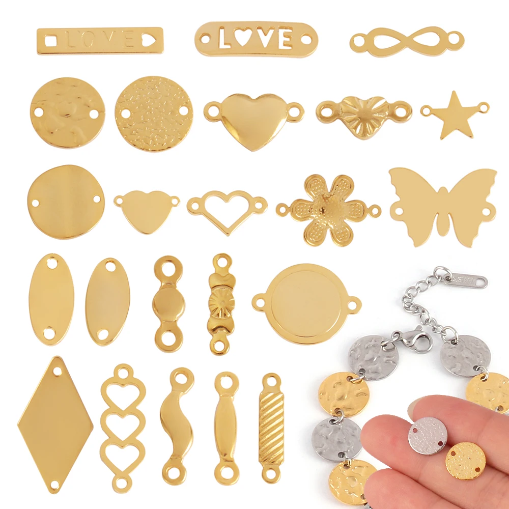 20pcs-Stainless-Steel-Heart-Charms-Geometry-Round-Charms-for-Jewelry ...