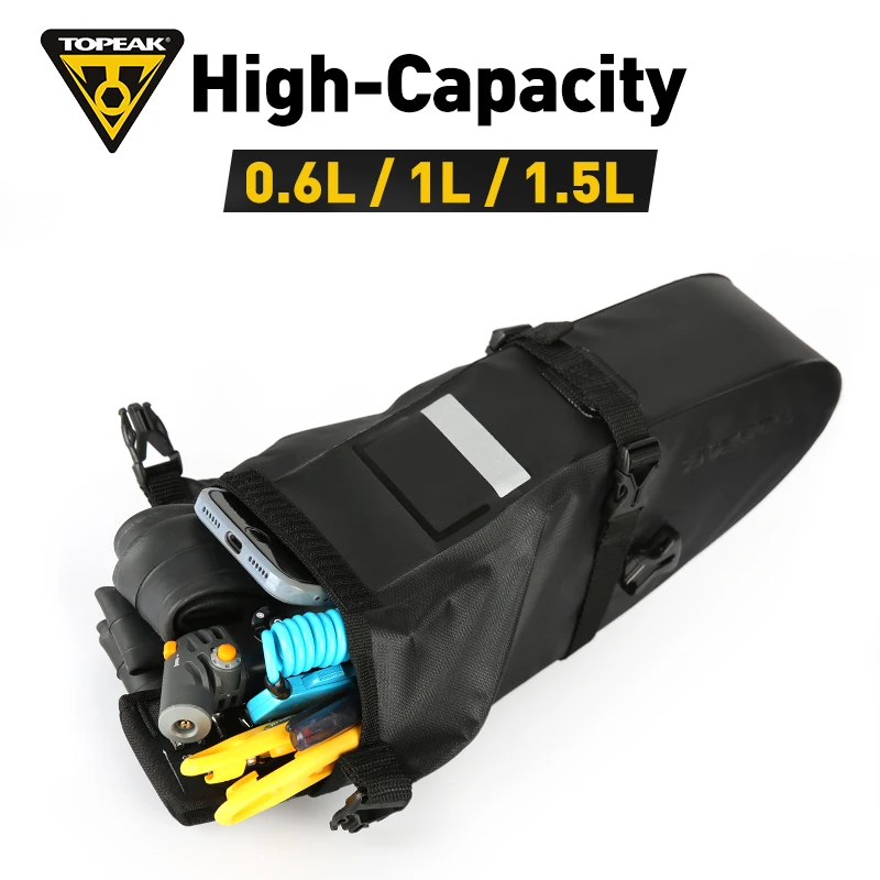 Topeak-Cycling-Rear-Bag-3-Sizes-Waterproof-Bike-Saddle-Bag-Denier-Nylon ...