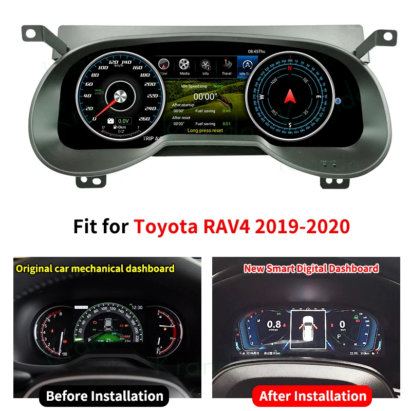 Krando-12-3-Car-Digital-Cluster-For-Toyota-RAV4-2019-2020-LCD-Dashboard ...