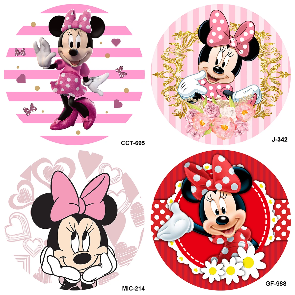 Fondo circular de Minnie Mickey Mouse, telón de fondo de familia ...